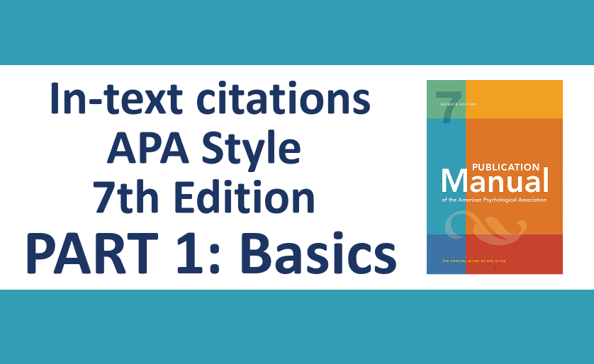 APA Style, 7th Edition: In-Text Citations | OERTX