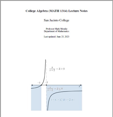 College Algebra Lecture Notes | OERTX
