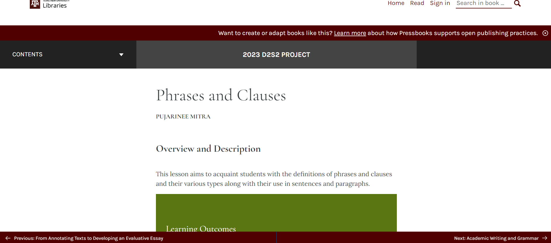 Grammar: Phrases and Clauses Lesson/Worksheet | OERTX