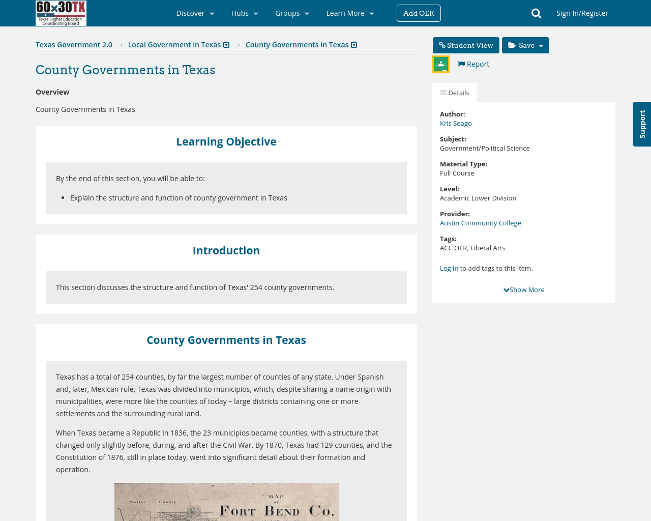 Texas Government 2.0, Local Government in Texas, County Governments in ...