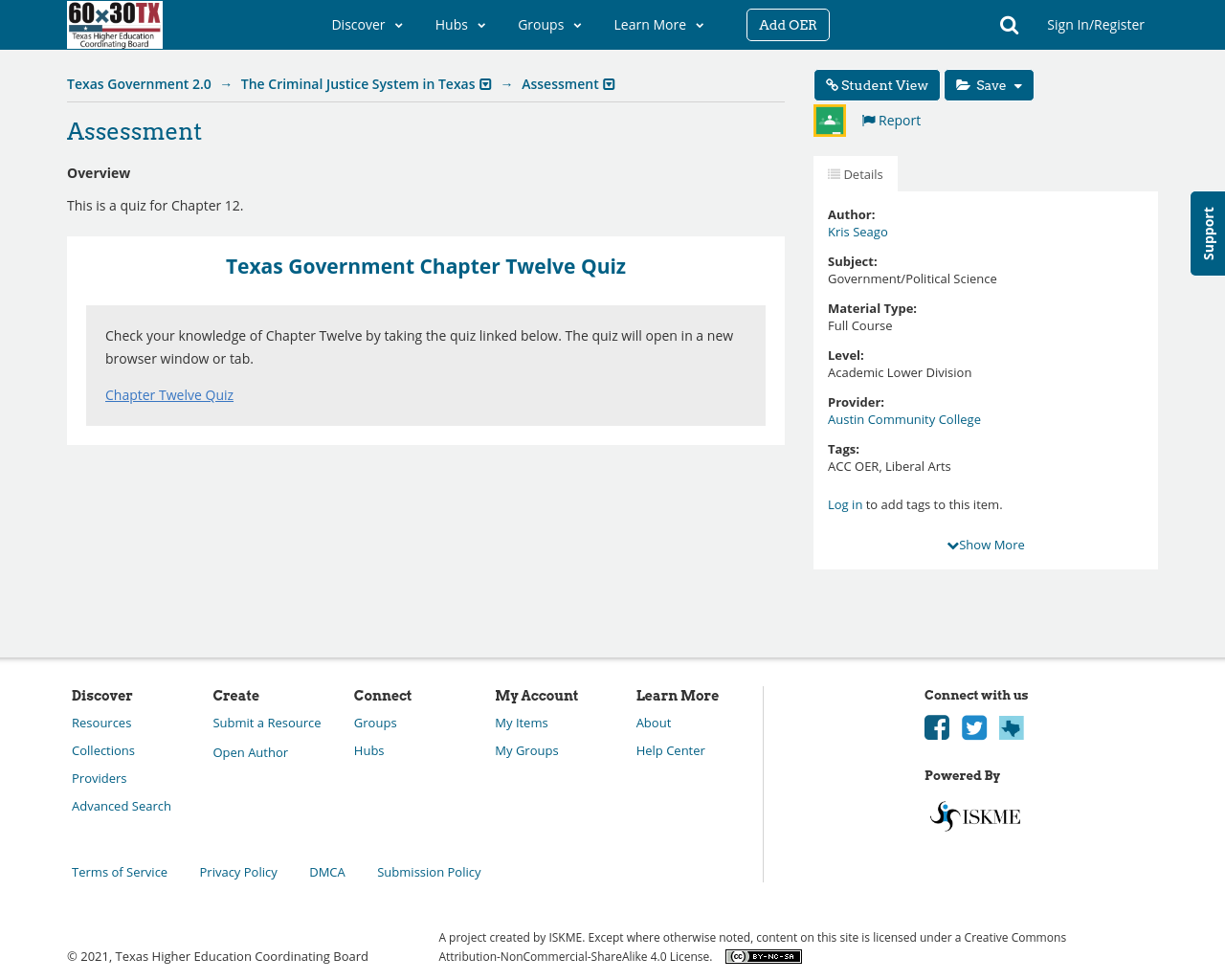 Texas Government 2.0, The Criminal Justice System in Texas, Assessment ...