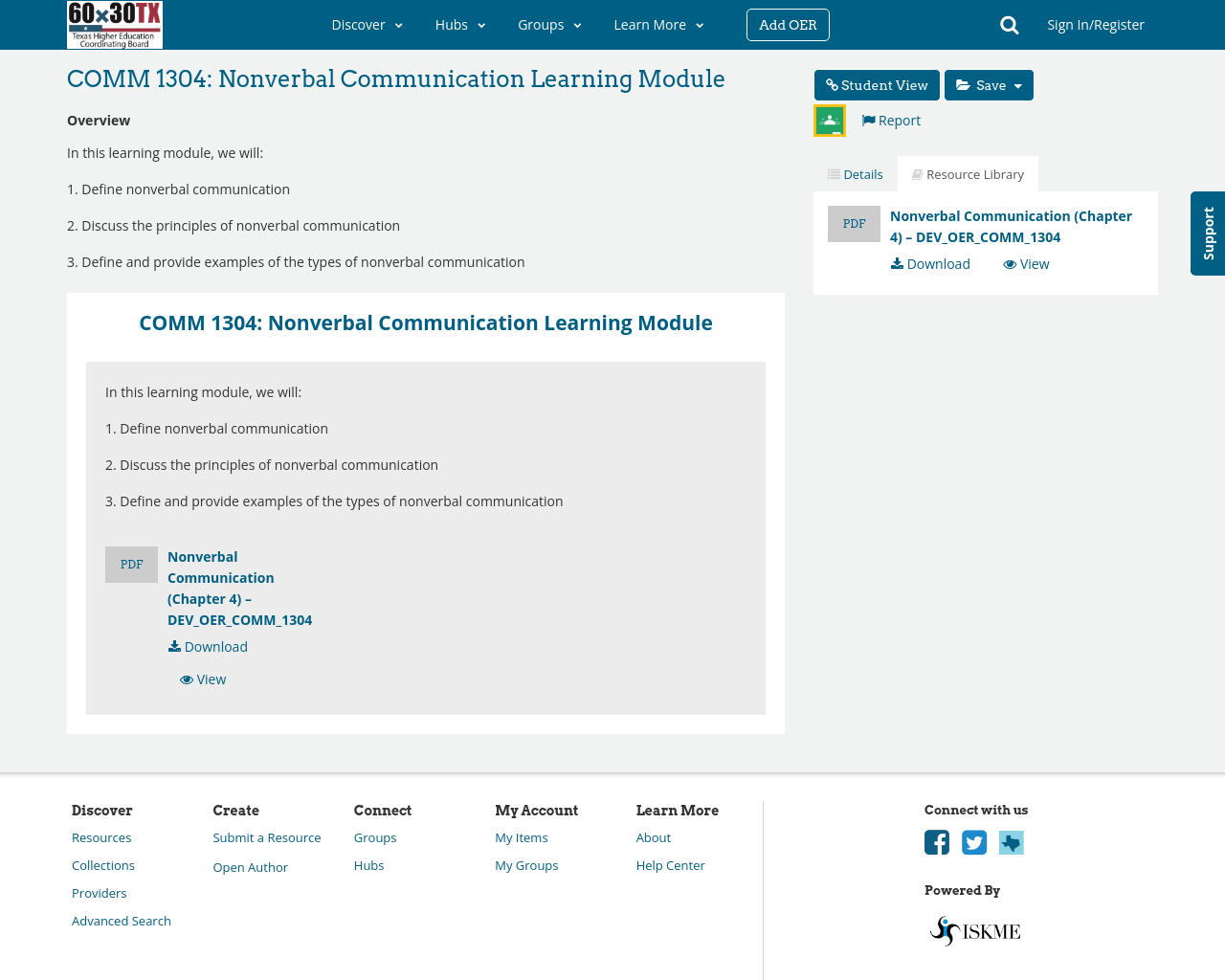 COMM 1304: Nonverbal Communication Learning Module | OERTX
