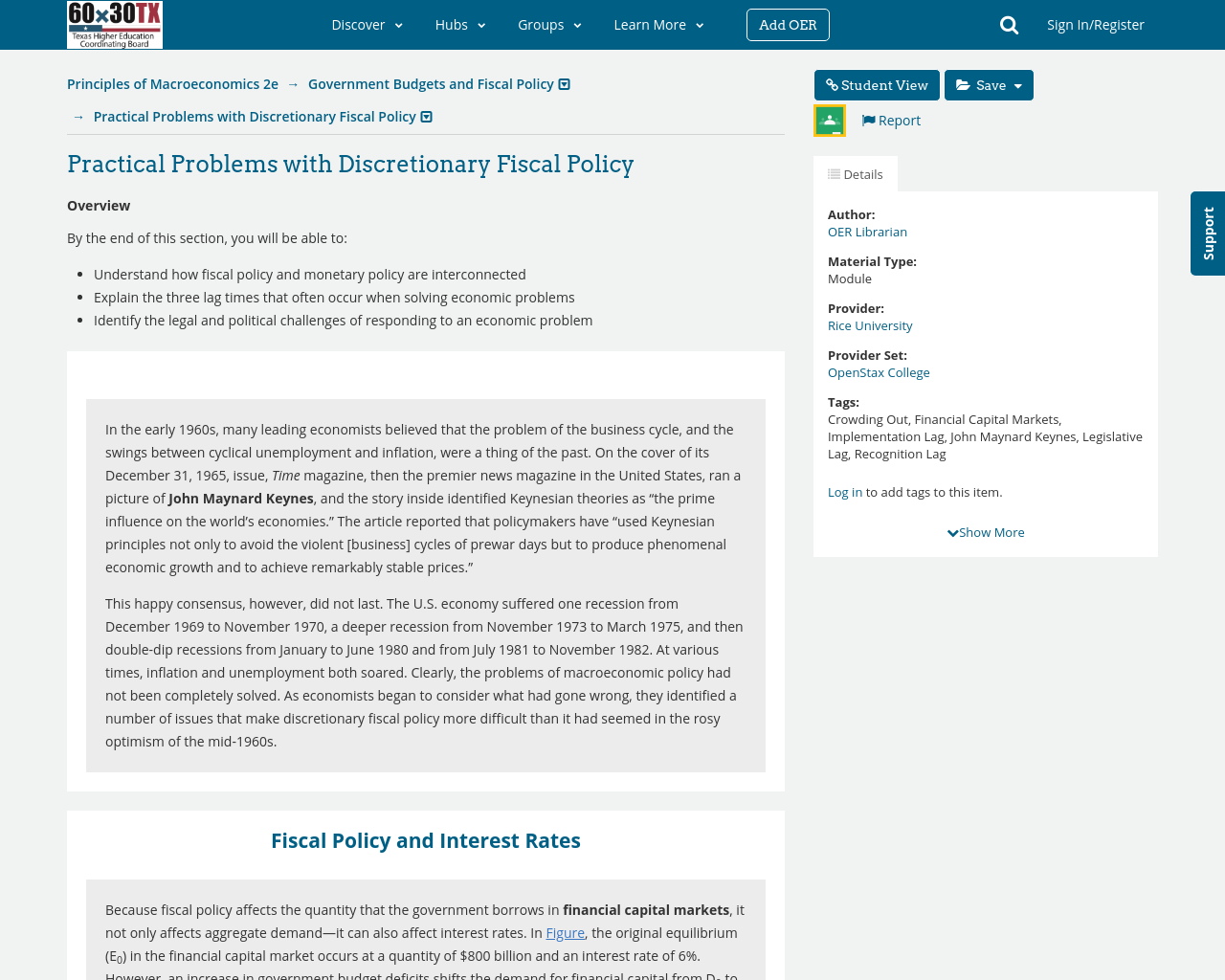 Principles of Macroeconomics 2e, Government Budgets and Fiscal Policy ...
