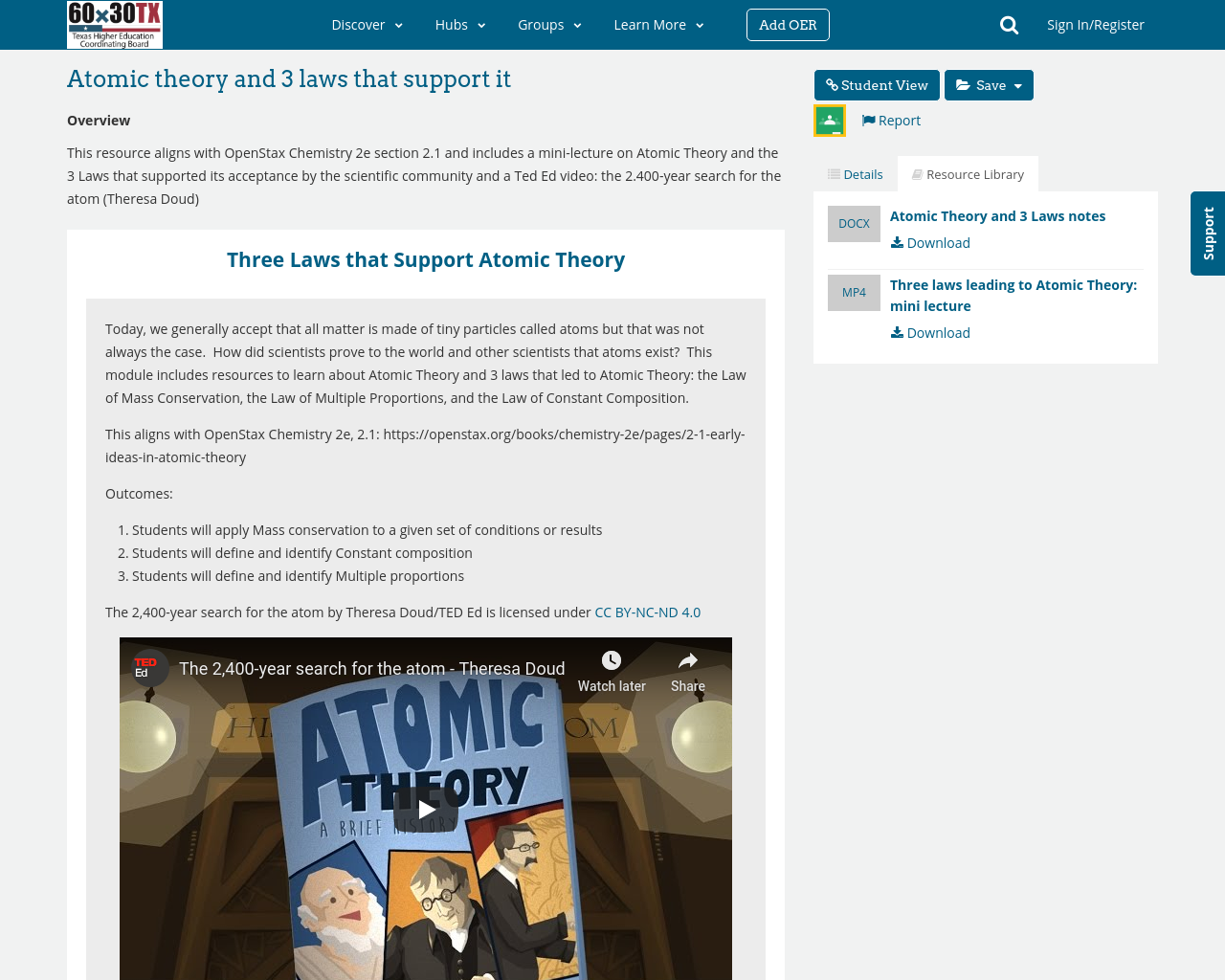 Atomic theory and 3 laws that support it | OERTX