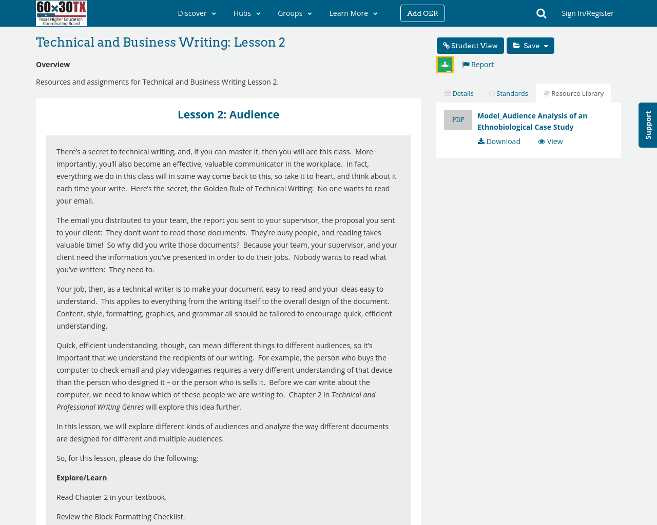 Technical and Business Writing: Lesson 2 | OERTX