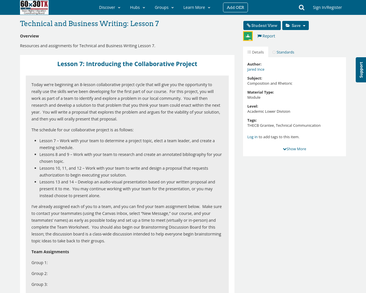 Technical and Business Writing: Lesson 7 | OERTX