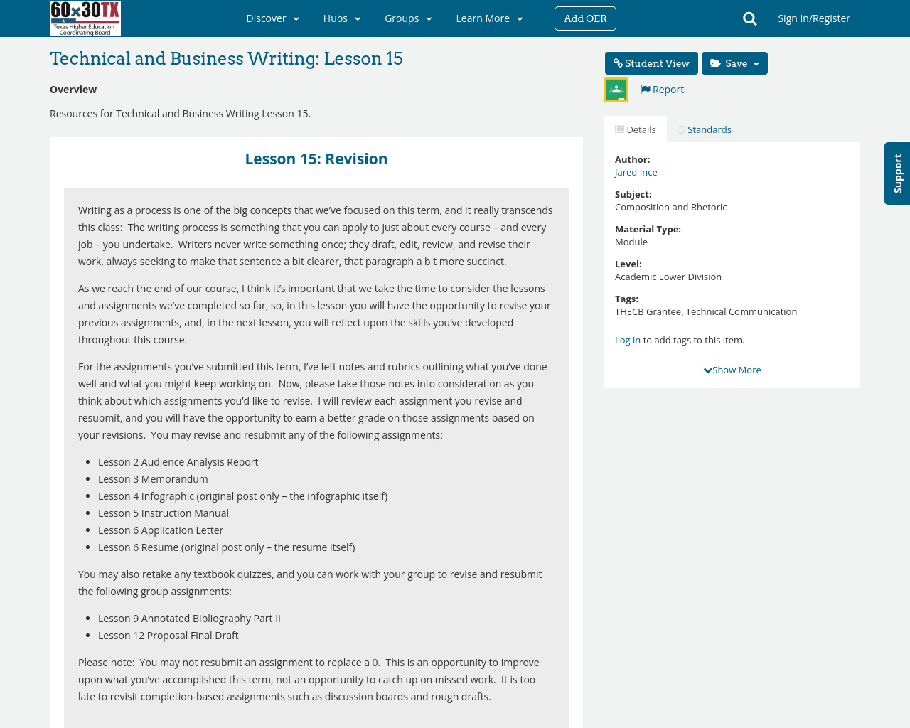 Technical and Business Writing: Lesson 15 | OERTX