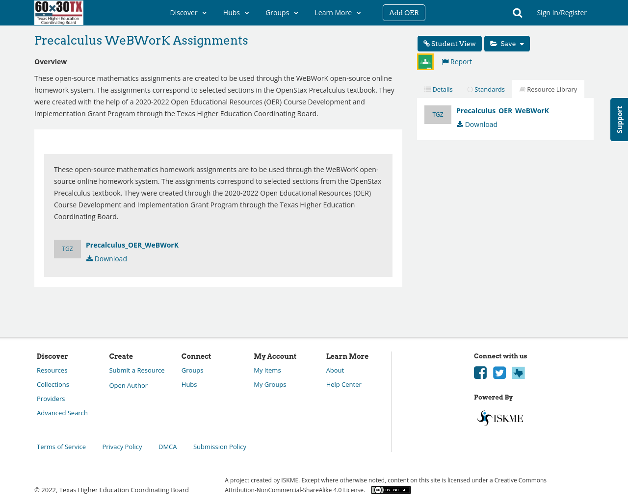 Precalculus WeBWorK Assignments | OERTX