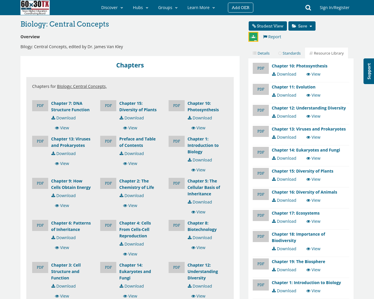 Biology: Central Concepts | OERTX