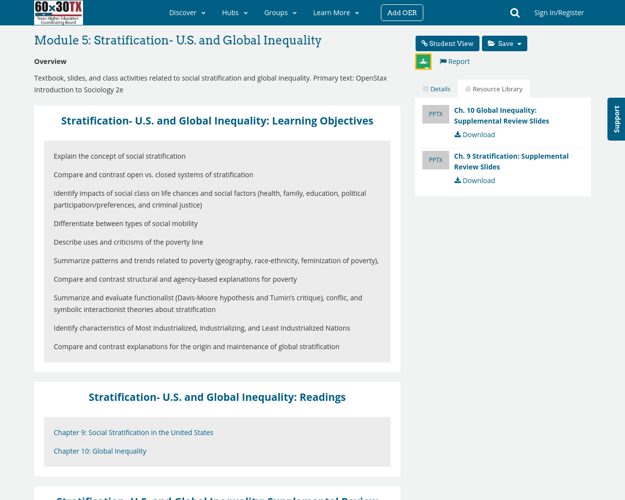 Module 5: Stratification- U.S. and Global Inequality | OERTX