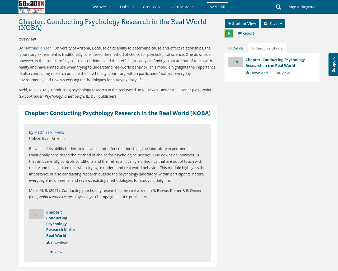 Chapter: Conducting Psychology Research in the Real World (NOBA) | OERTX