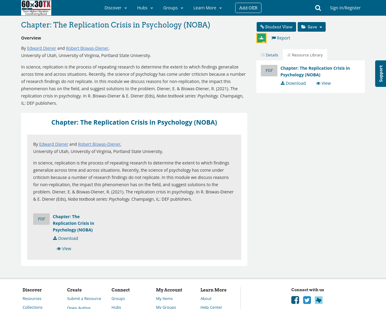 Chapter: The Replication Crisis in Psychology (NOBA) | OERTX