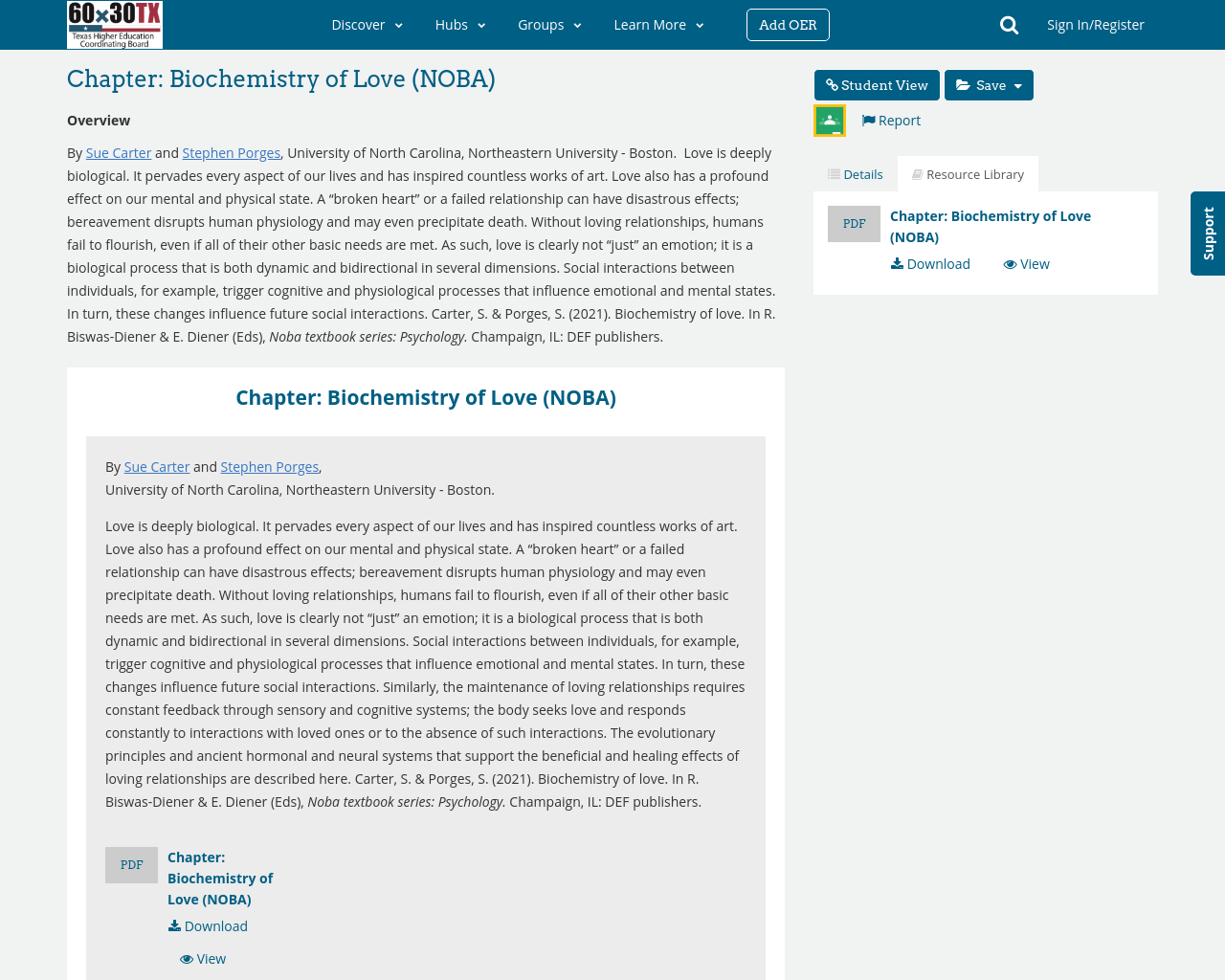 Chapter: Biochemistry of Love (NOBA) | OERTX