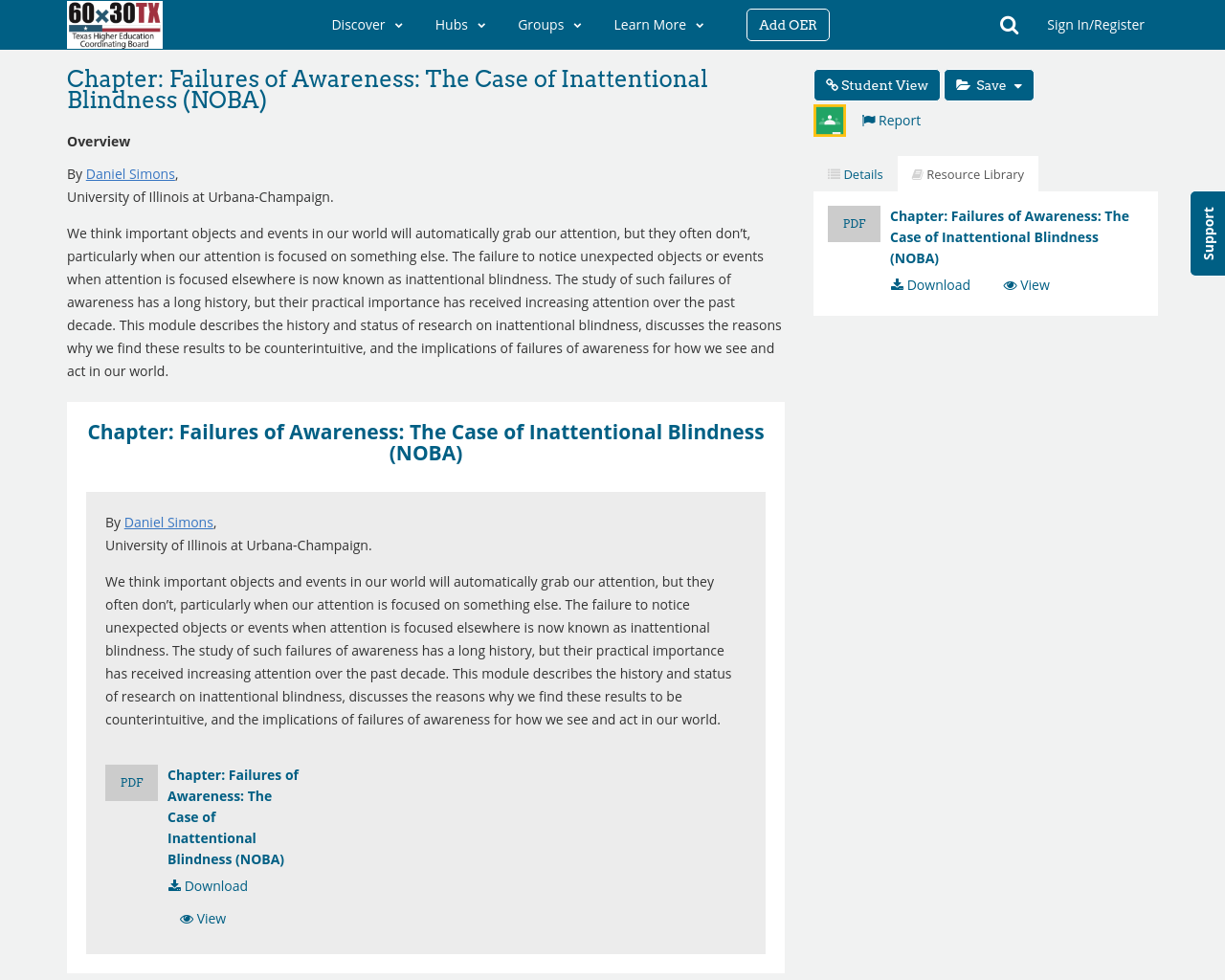 Chapter: Failures of Awareness: The Case of Inattentional Blindness ...