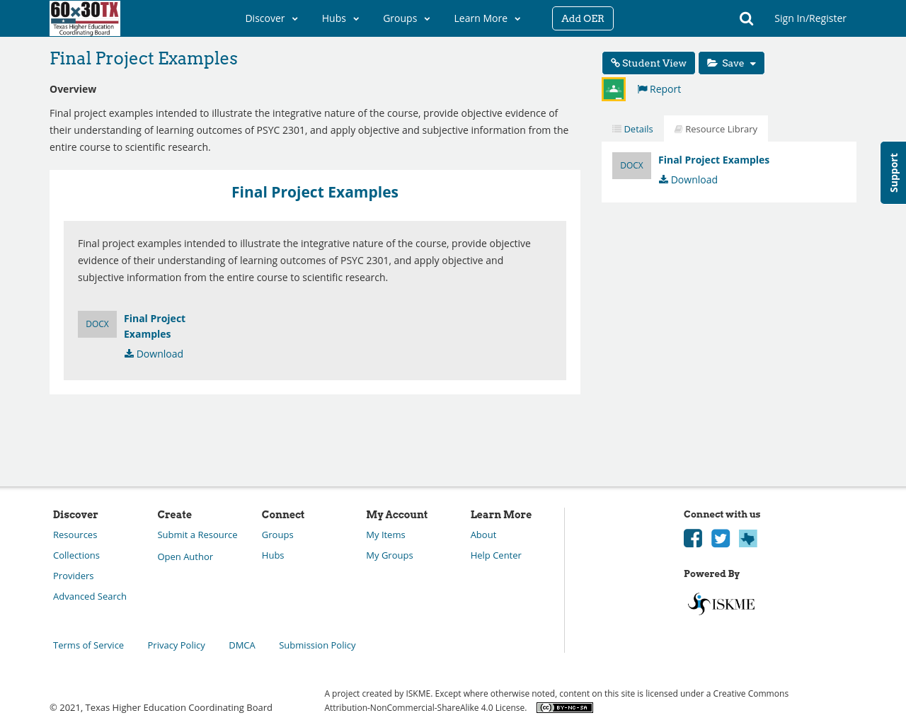 Final Project Examples | OERTX