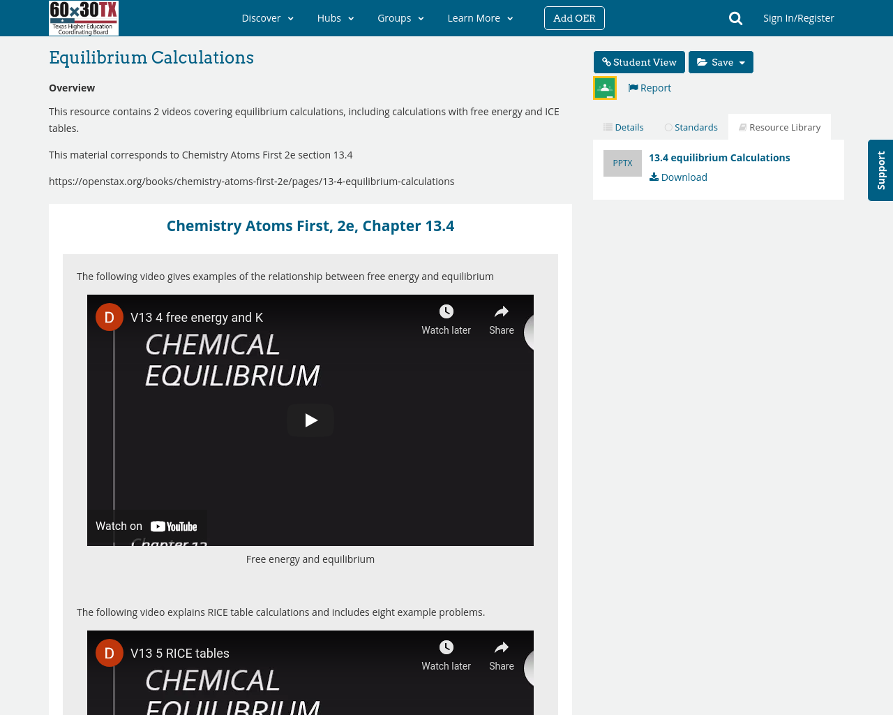 Equilibrium Calculations | OERTX