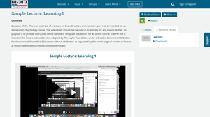 Sample Lecture: Learning 1 | OERTX