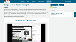 Sample Lecture: Psychopathology 5 | OERTX