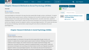 Chapter: Research Methods in Social Psychology (NOBA) | OERTX