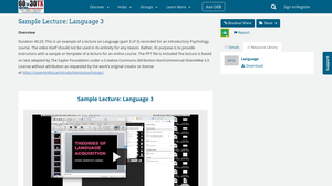 Sample Lecture: Language 3 | OERTX