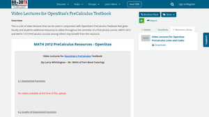 Video Lectures for OpenStax's PreCalculus Textbook | OERTX